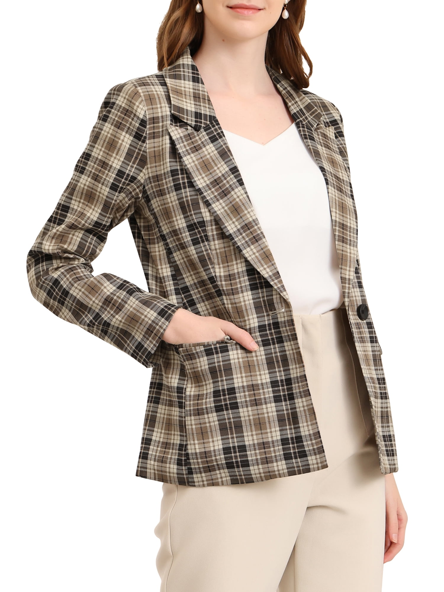 DARING DIVA Women's Boyfriend Notched Lapel One Button Blazer Suit ...