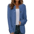 DARING DIVA Women's Cable Knit Open Front Button Up Cardigan Sweaters L ...