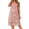 DARING DIVA Women's Chiffon Sleeveless Floral Tiered Flowy Sundress S ...