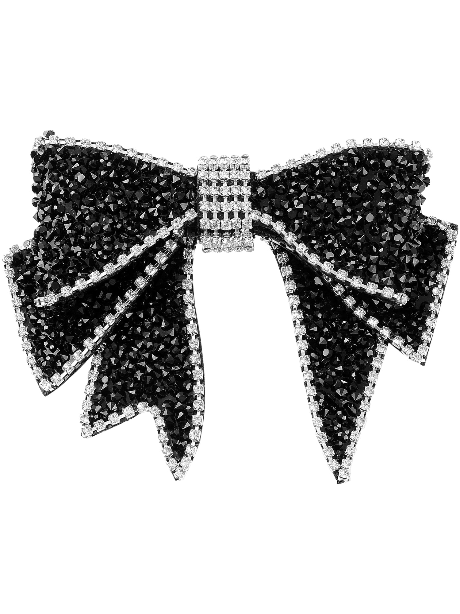 DARING DIVA Women's Elegant Shiny Rhinestones Bow Ties Black - Walmart.com