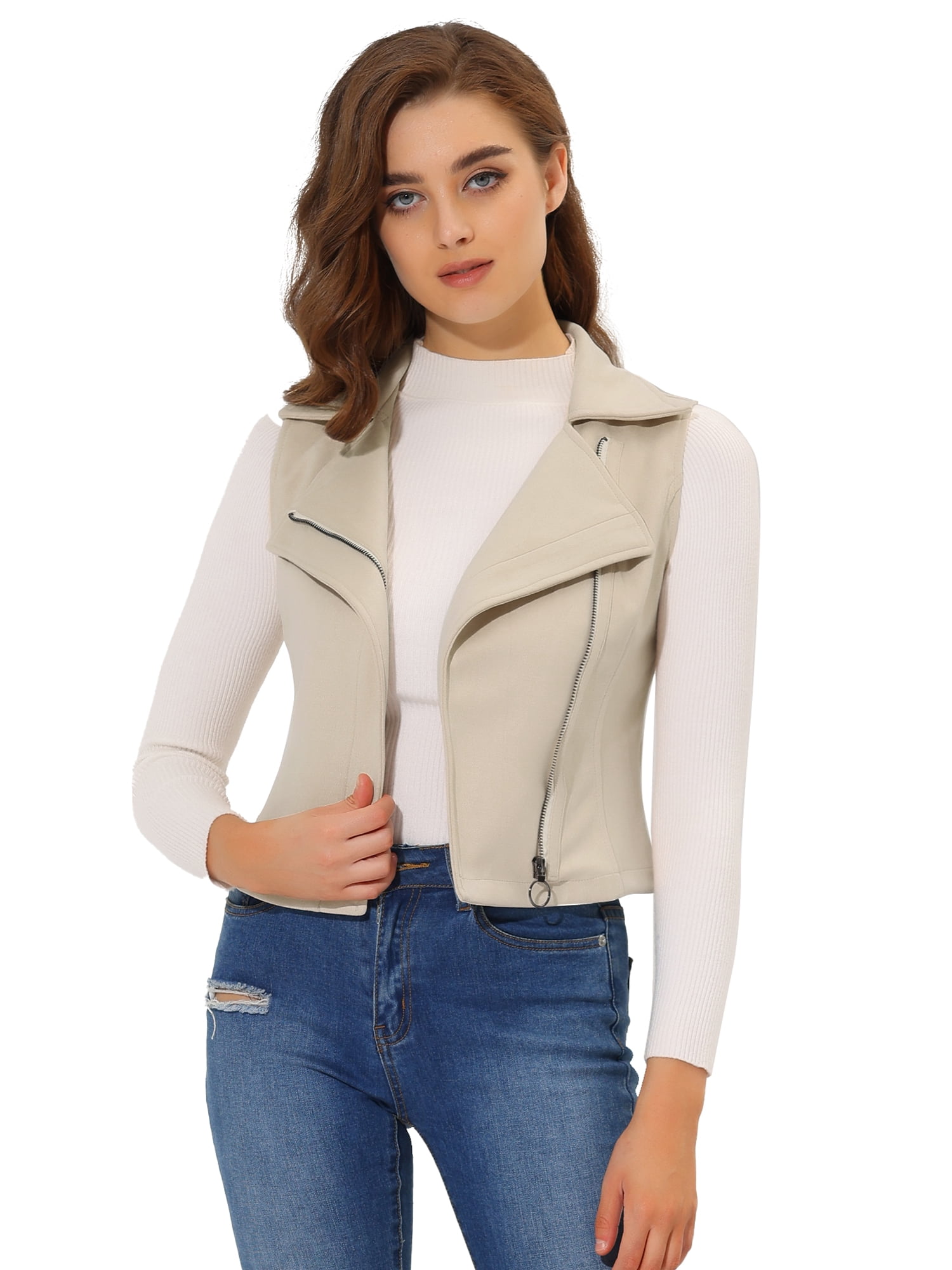DARING DIVA Women's Faux Suede Female Short Jacket Outwear Vest XL ...