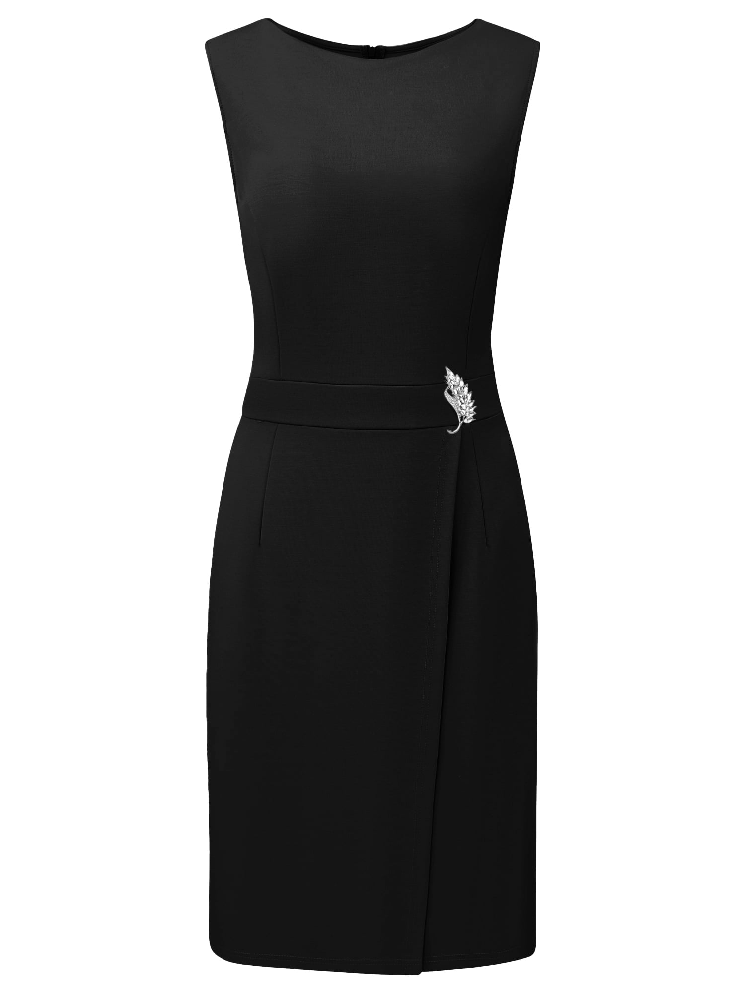 DARING DIVA Women's Faux Wrap Pencil Dress Sleeveless Boat Neck Dresses ...
