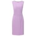DARING DIVA Women's Faux Wrap Pencil Dress Sleeveless Boat Neck Dresses ...