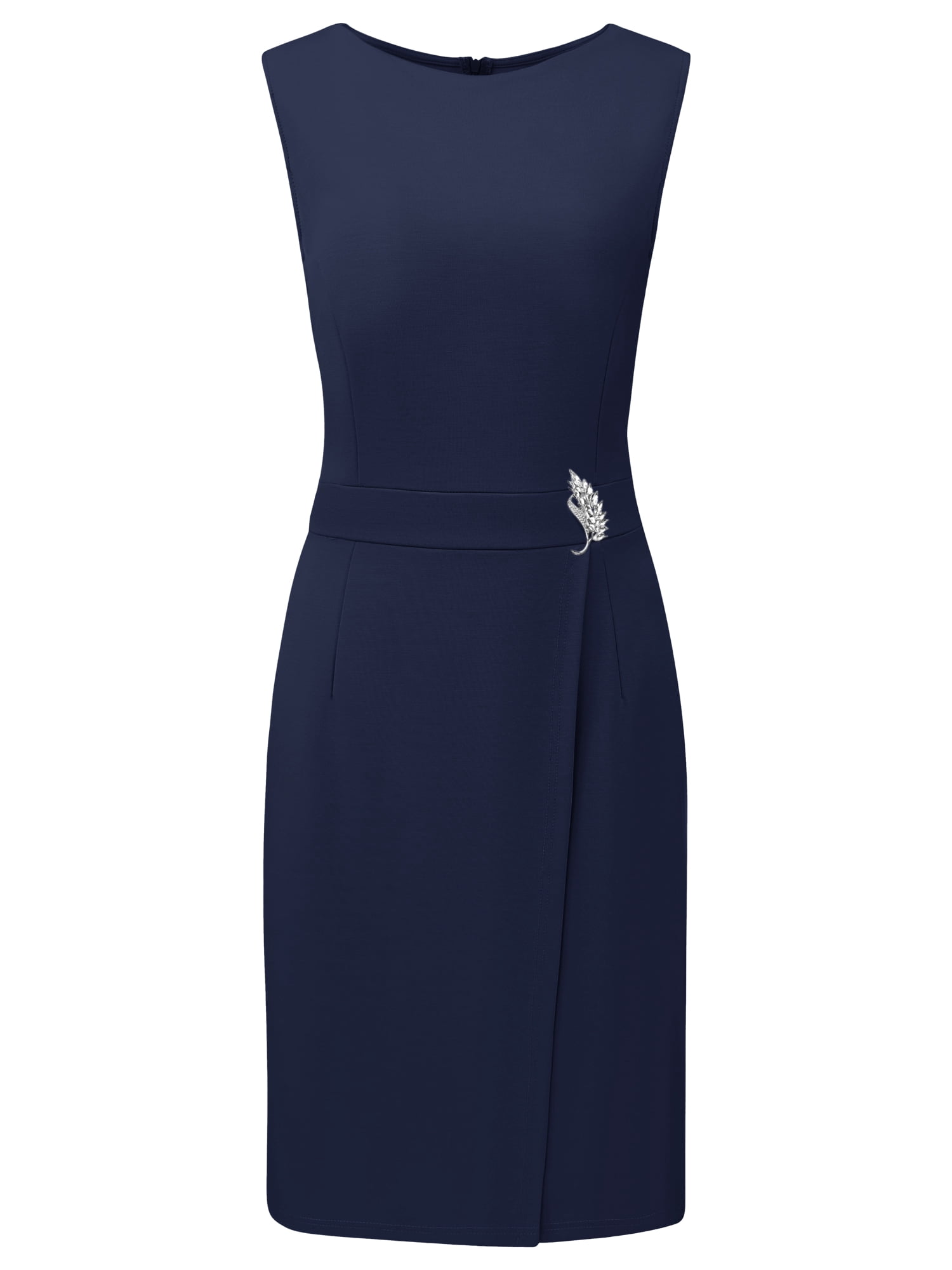 DARING DIVA Women's Faux Wrap Pencil Dress Sleeveless Boat Neck Dresses ...