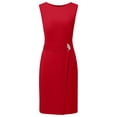DARING DIVA Women's Faux Wrap Pencil Dress Sleeveless Boat Neck Dresses ...