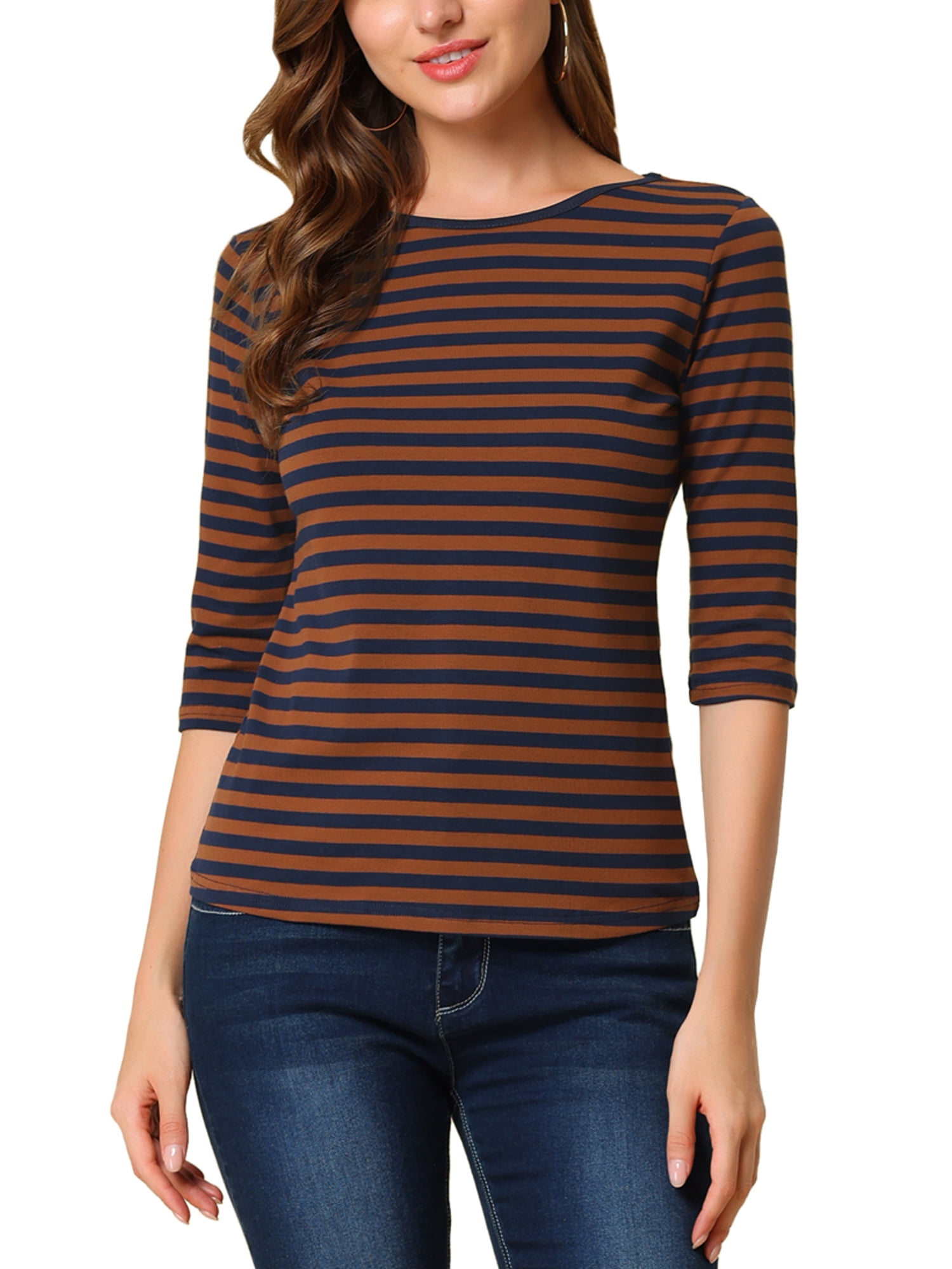 DARING DIVA Women's Halloween Costume 1/2 Sleeve Floral Top S Brown Navy - Walmart.com