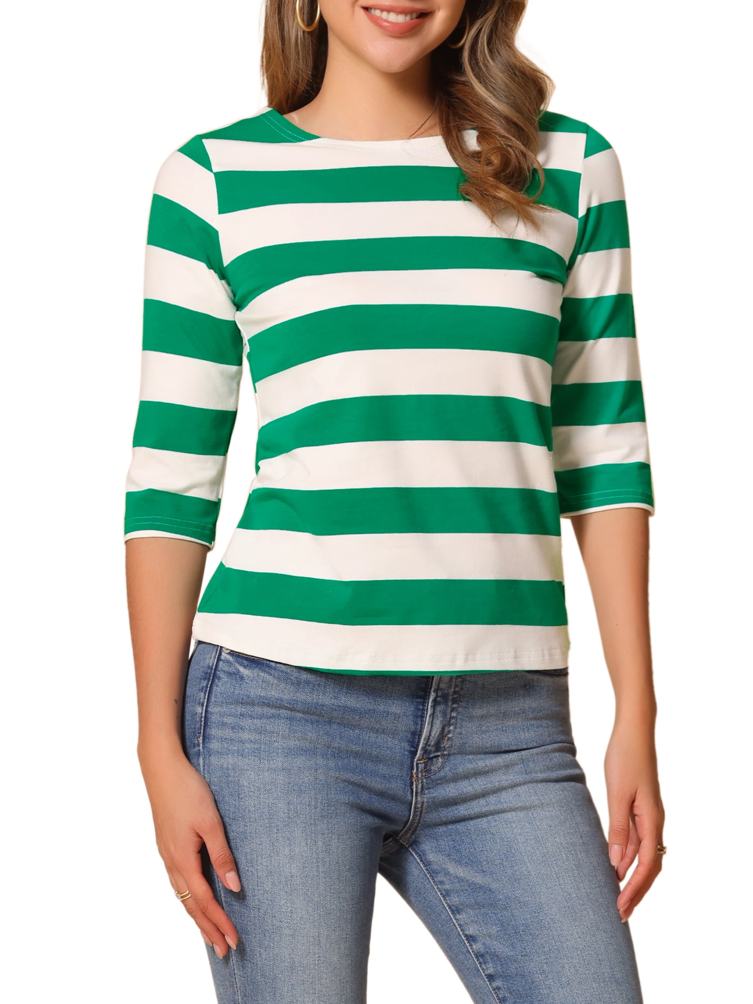 DARING DIVA Women's Halloween Costume Boat Neck Top T-Shirts M Mint ...