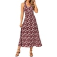DARING DIVA Women's Halter Sleeveless A-line Maxi Floral Print Casual ...