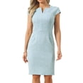 DARING DIVA Women's Midi Tweed Slim Dress Cap Sleeve Square Neck ...