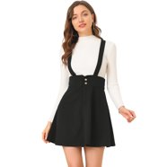 INSPIRE CHIC Women's High Waist Lace Up Tie Front A-Line Mini Suspender ...