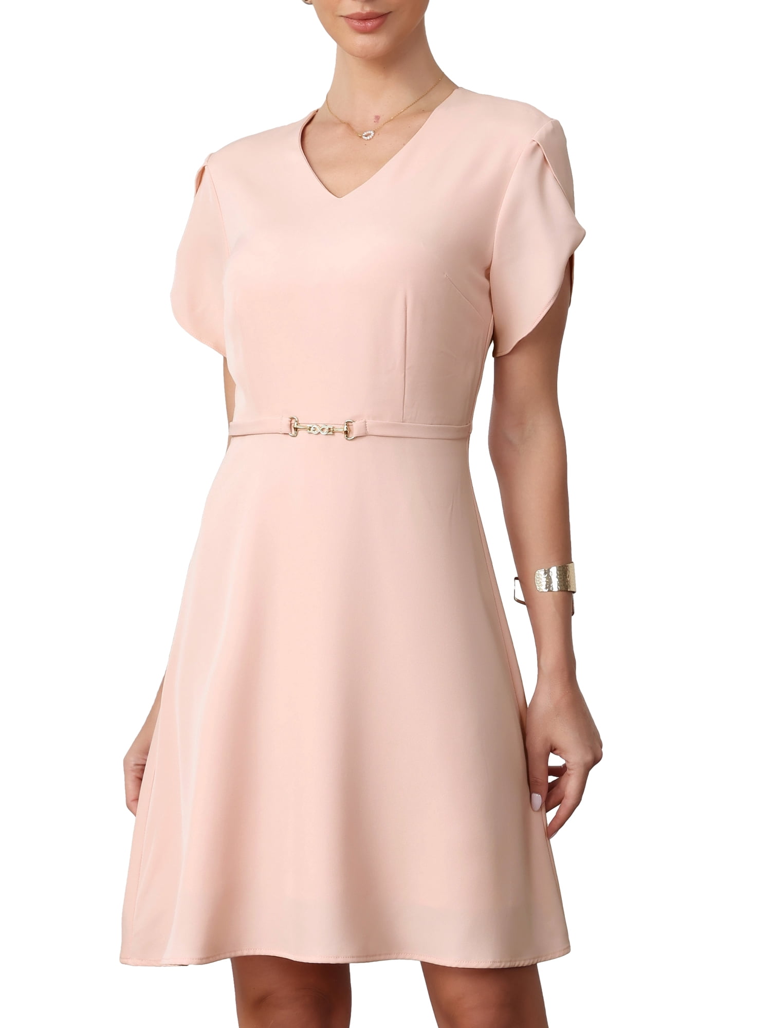 DARING DIVA Women's Short Sleeve Dress Wedding Guest Semi Midi Dresses ...