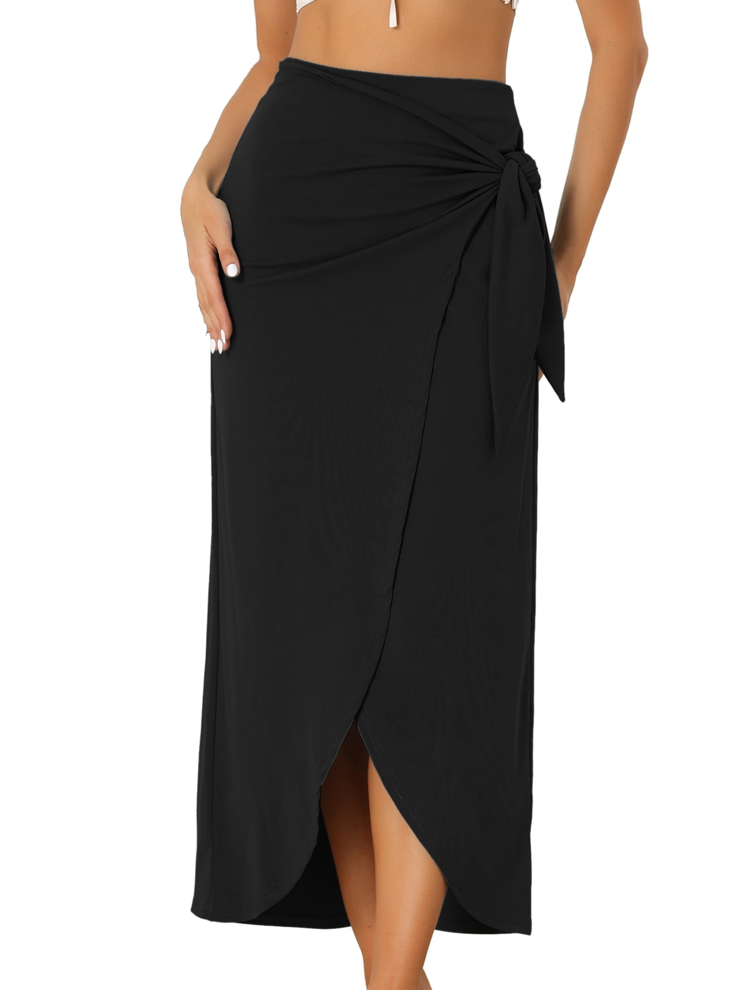 DARING DIVA Women's Split Thigh Front Long Skirt Boho Wrap Midi Skirt ...