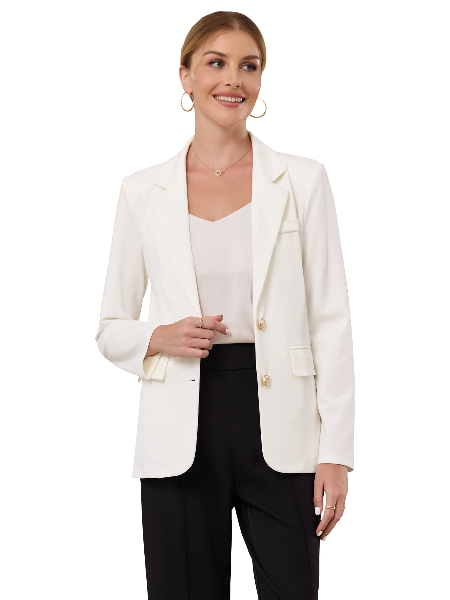 DARING DIVA Women's Stretchy Knit Blazer Casual Lightweight Jacket M ...