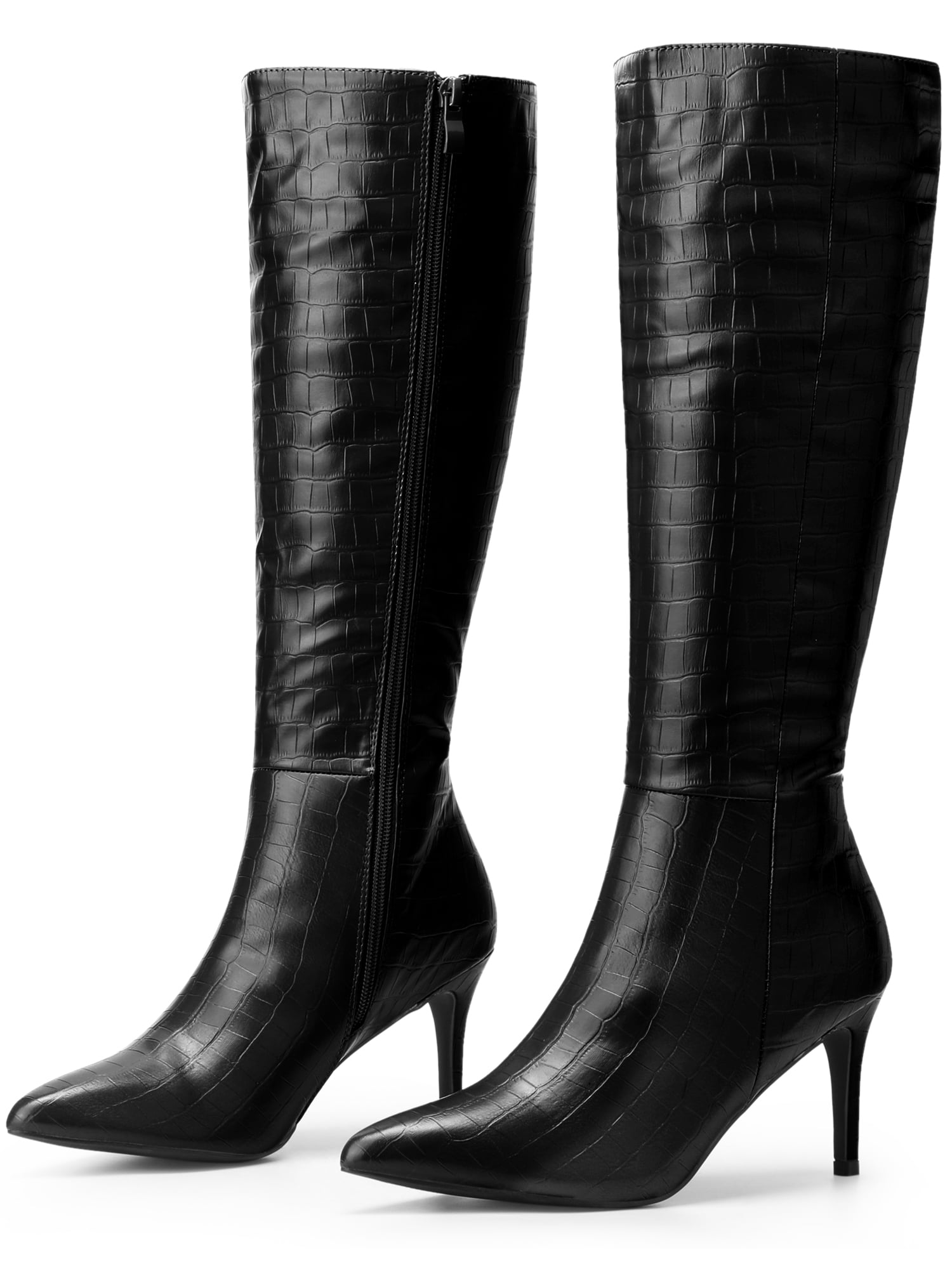 DARING DIVA Women's Stylish Stiletto Heels Knee High Boots with Pointed ...