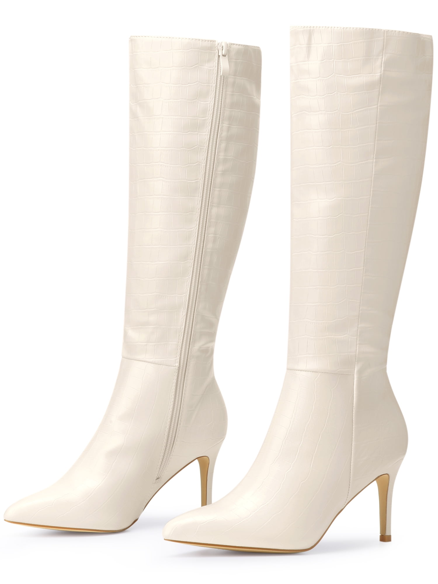 DARING DIVA Women's Stylish Stiletto Heels Knee High Boots with Pointed ...