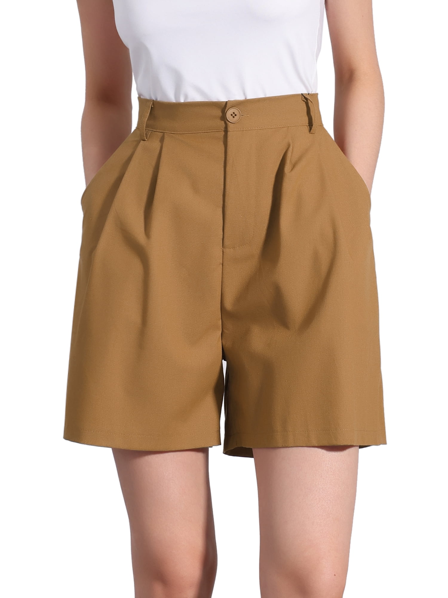 DARING DIVA Women's Summer Linen Casual Elastic High Waist Shorts XL ...