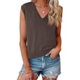 DARING DIVA Women's Uniform V Neck Knit Sleeveless Sweater Tank Tops S ...