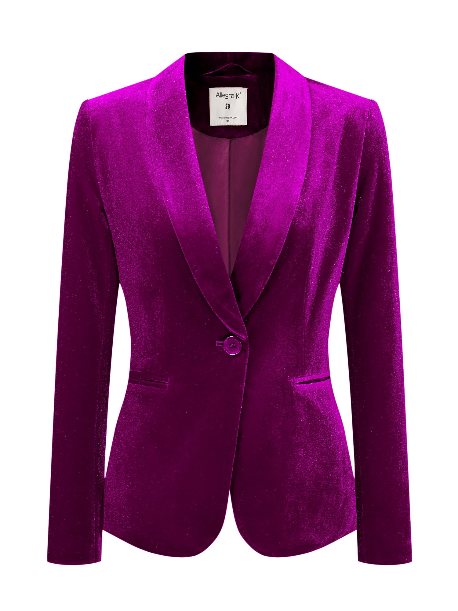 DARING DIVA Women's Velvet Office Coat Solid Shawl Collar Blazer M ...