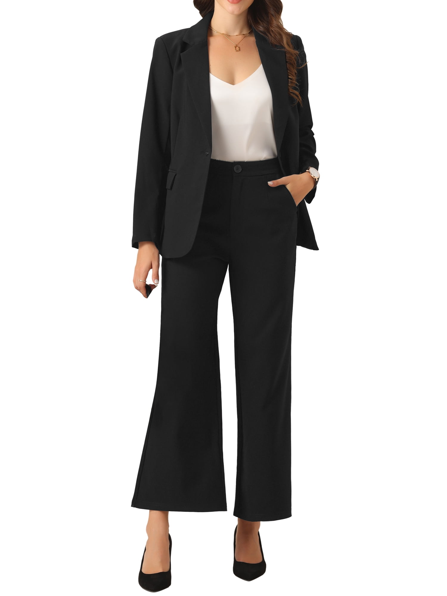 DARING DIVA Women's Work Blazer Pants Set Business 2 Piece Outfits M ...