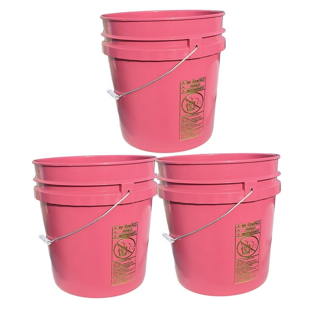 Baytec Containers Dark Pink 5 Gallon HDPE Buckets, 3-Pack - Walmart.com