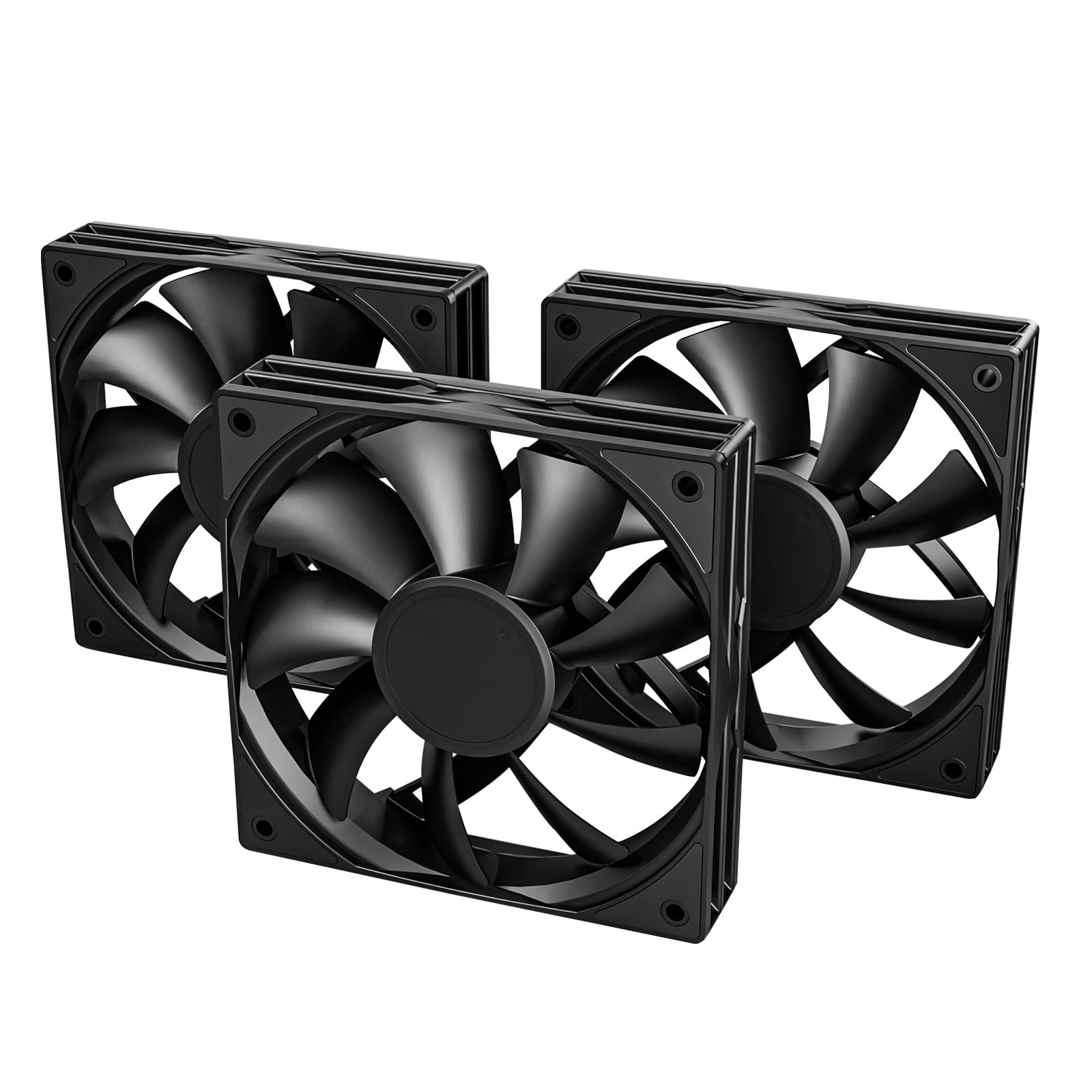 DARKROCK 120mm Case Fan 3-Pack - Ultra Quiet 3-Pin Cooling Fans for PC ...
