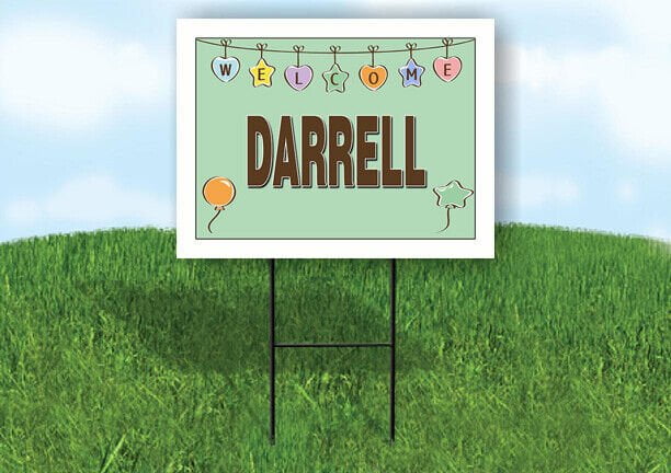DARRELL WELCOME BABY GREEN 18 in x 24 in Yard Sign Road Sign with Stand ...