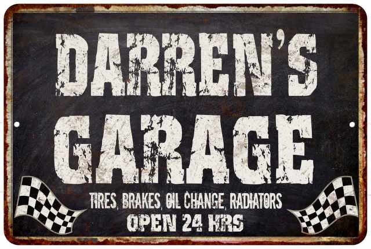 DARREN'S Garage Black Grunge Sign 16 x 24 Matte Finish Metal ...