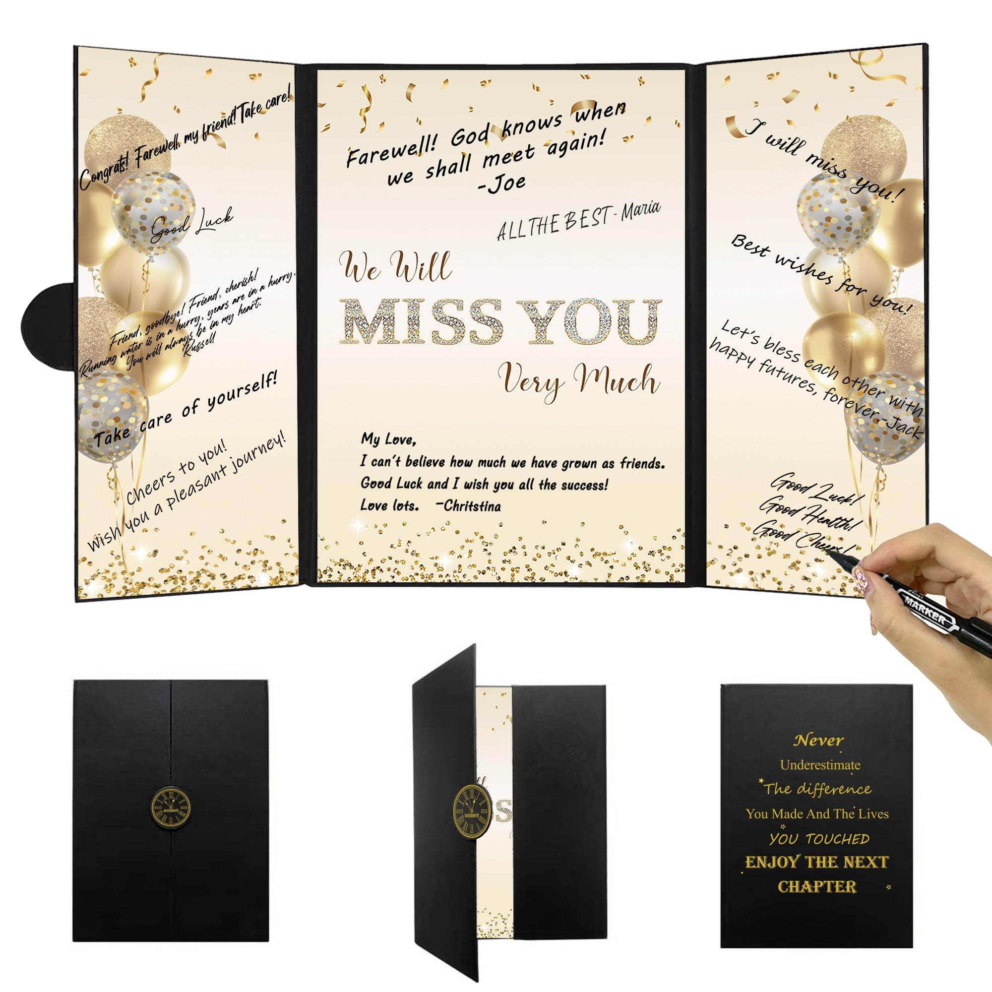 DARUNAXY Black Gold Farewell Party Decorations, AIS1 We Will Very Much ...