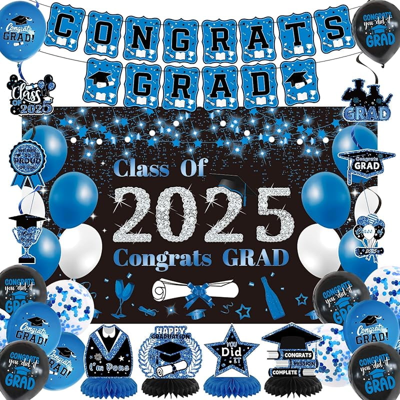 DARUNAXY Black Red Graduation Party Decorations, 6x3.6ft Red Class of ...
