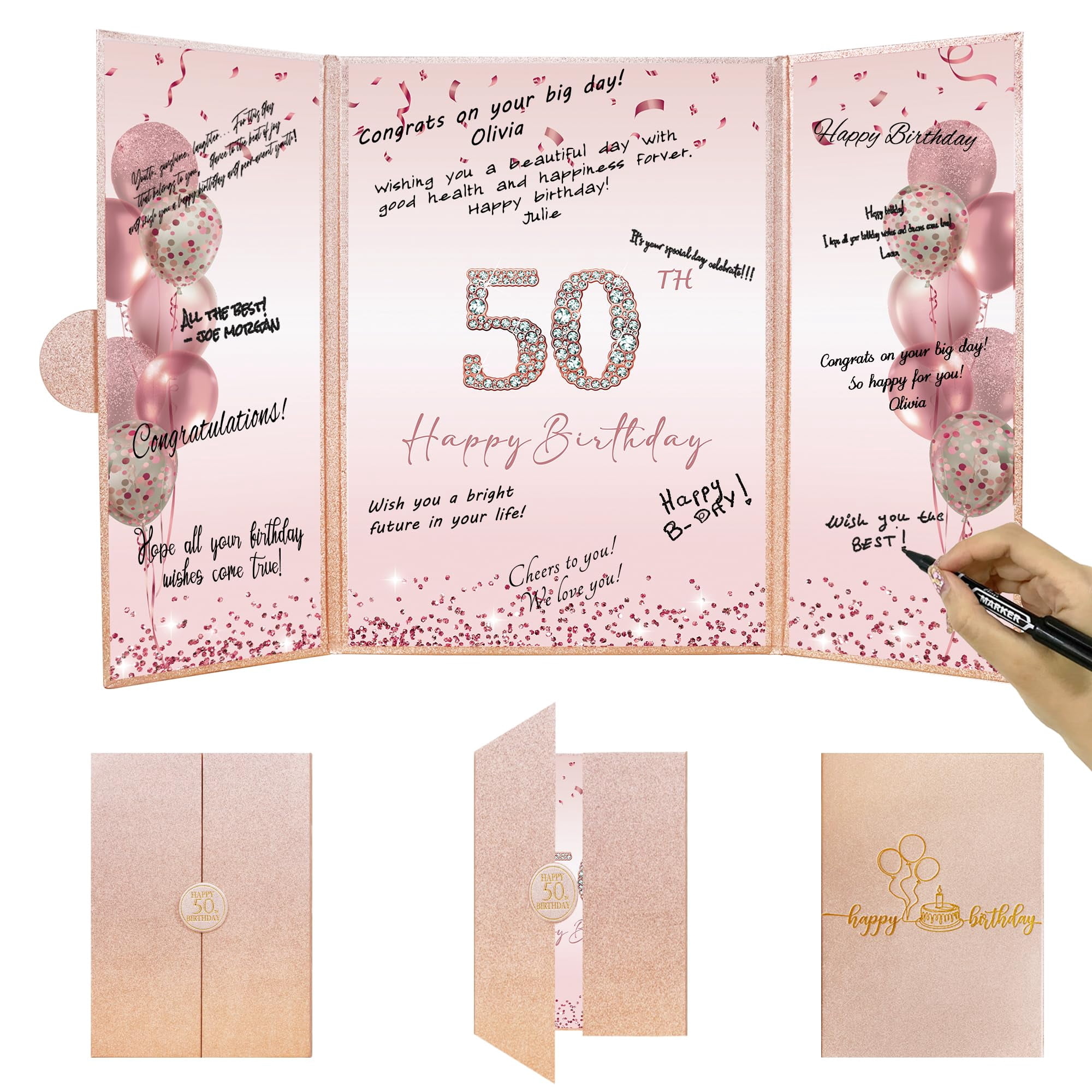 DARUNAXY Rose Gold Birthday Party AFN1Decorations, Happy Birthday ...