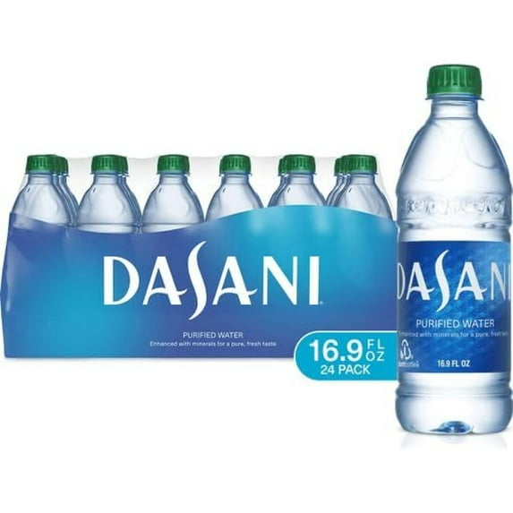 CCJF Dasani Purified Water Bottles, 16.9 Fl Oz, Case of 24 Bottled ...