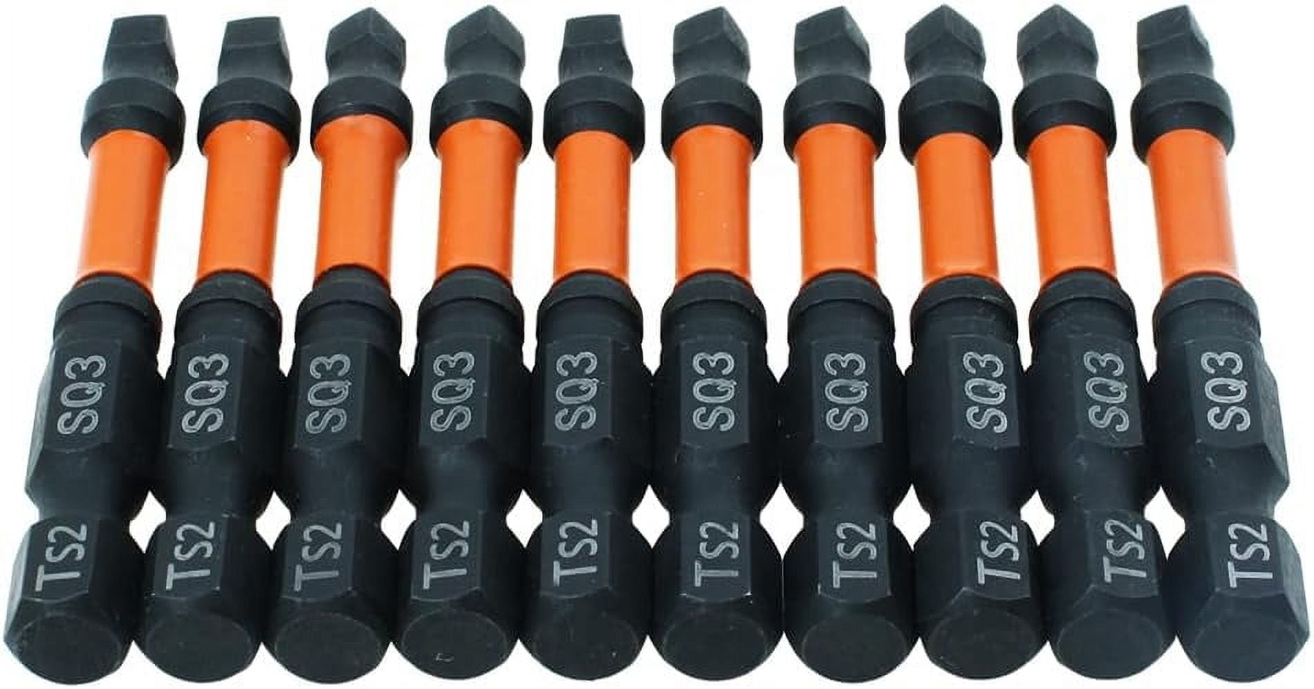 DASAW-10 Pack #3 Square Driver Bit 2 inch Long Square Impact Drill Bit ...