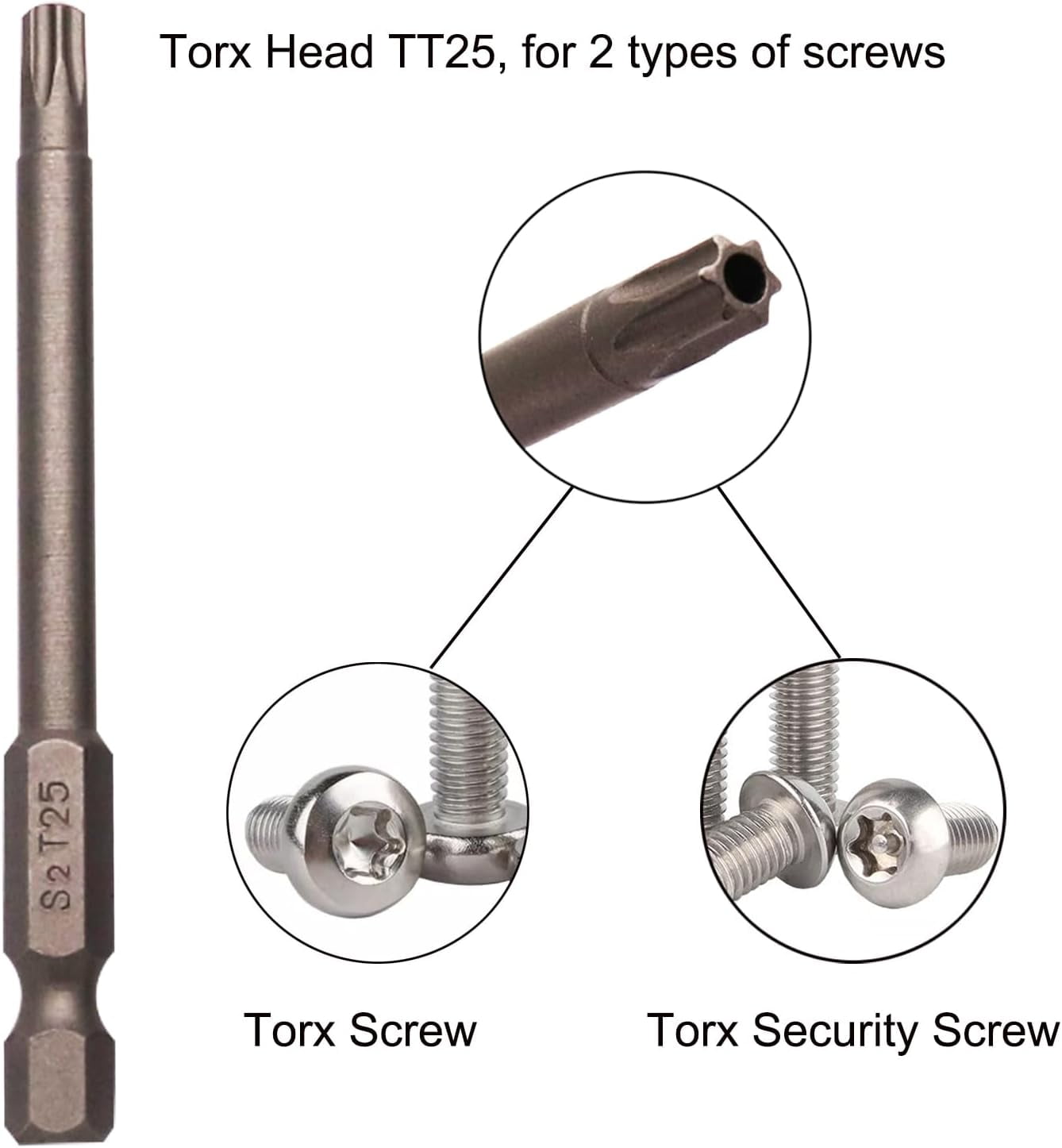 DASAW-10 Pack Security Torx Bit Set Tamper Proof S2 Steel Magnetic ...