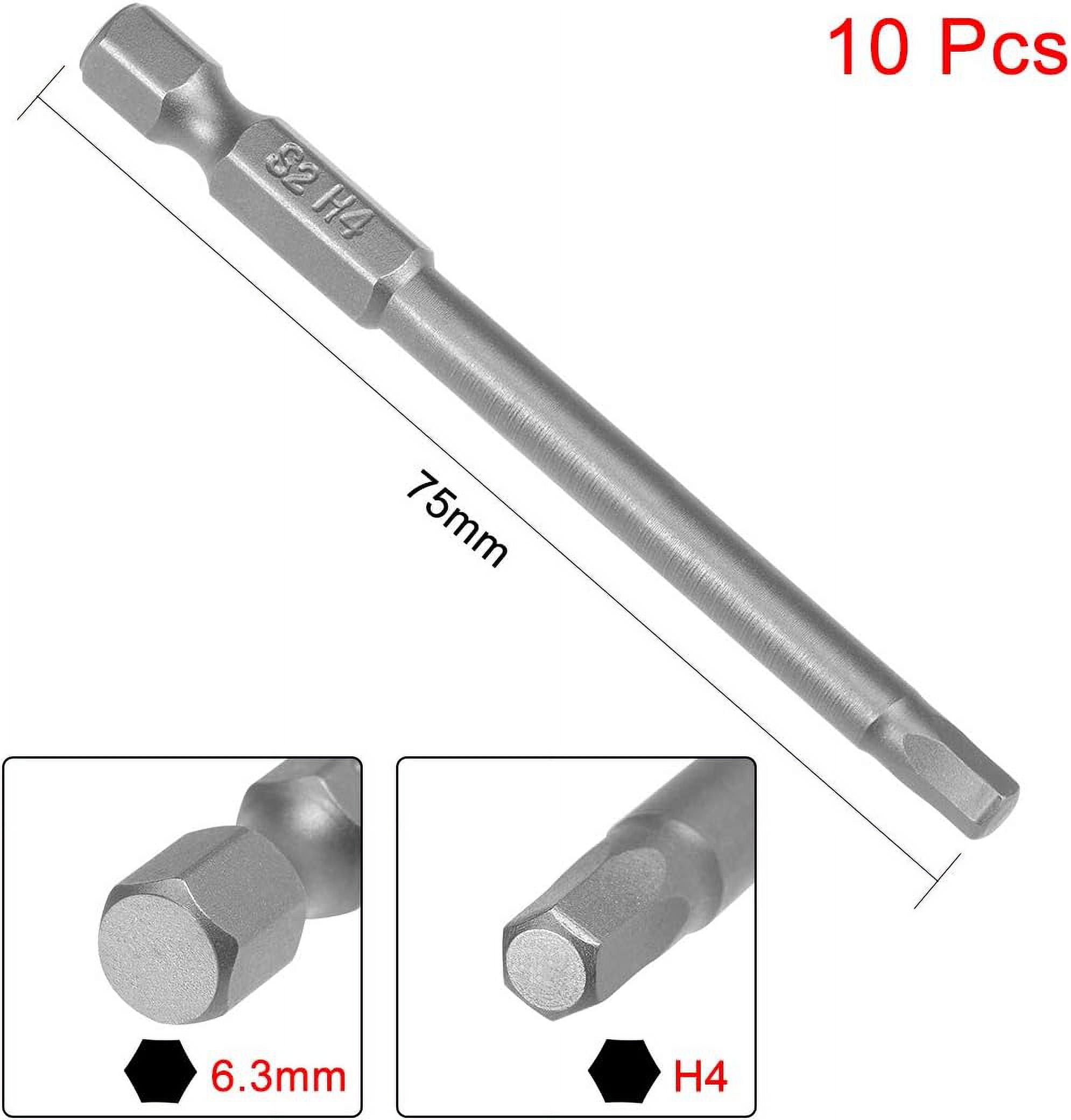 DASAW-10 Pcs H4 Magnetic Hex Head Screwdriver Bits, 1/4 Inch Hex Shank ...