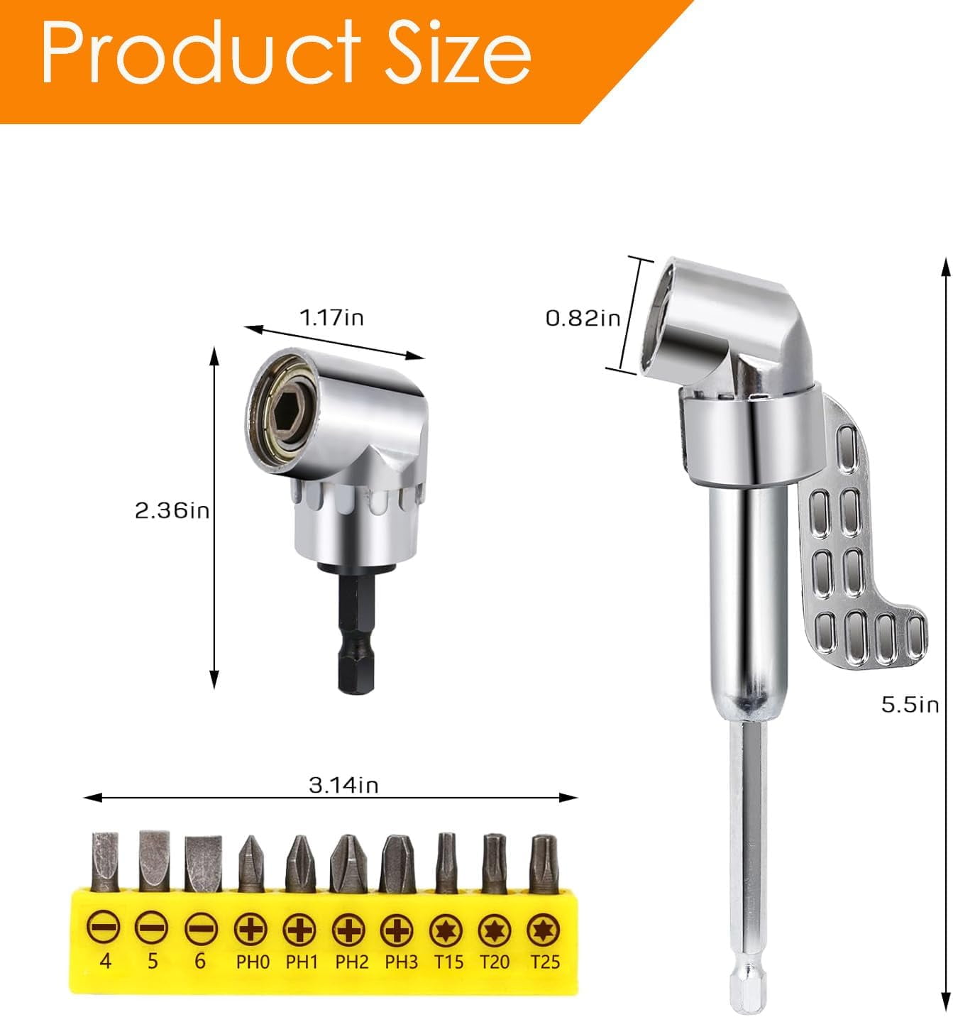 DASAW-105 Degree Right Angle Drill Adapter, 2025 Upgrade Right Angle ...