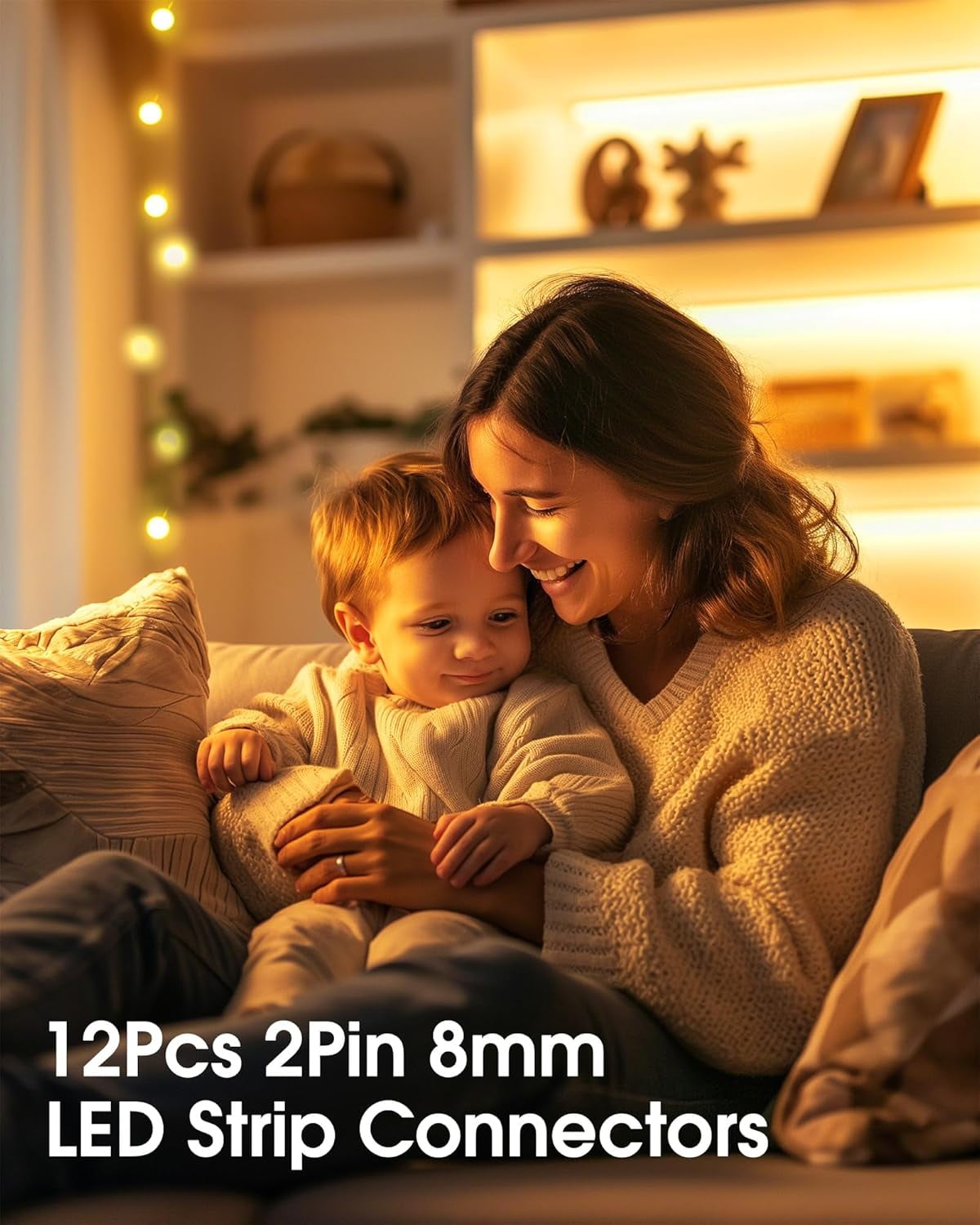 DASAW-12 Pack LED Connector 2 Pin 8mm Solderless LED Tape Lights ...