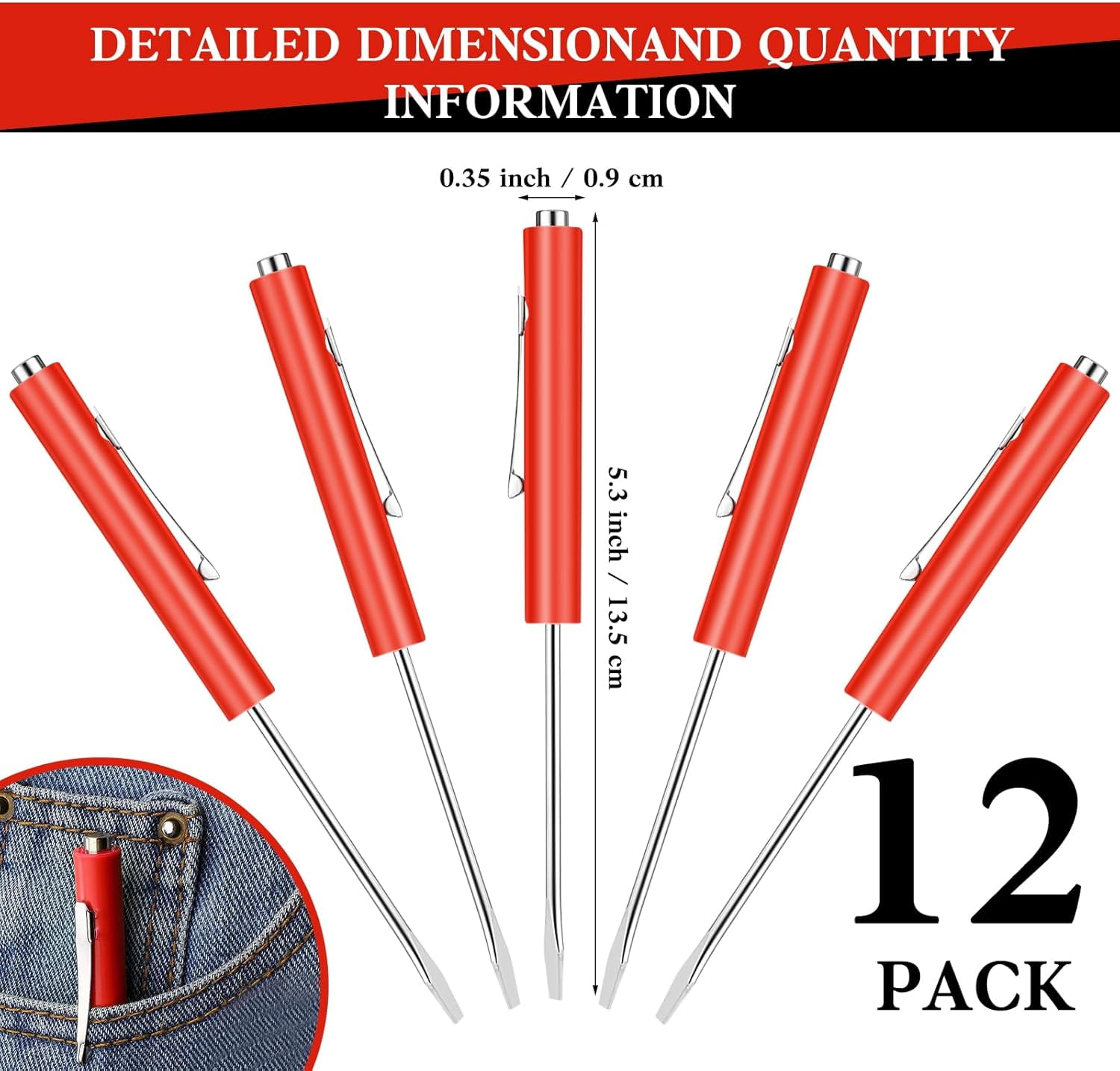 DASAW-12 Pieces Pocket Screwdriver Mini Tops And magnetic pocket ...