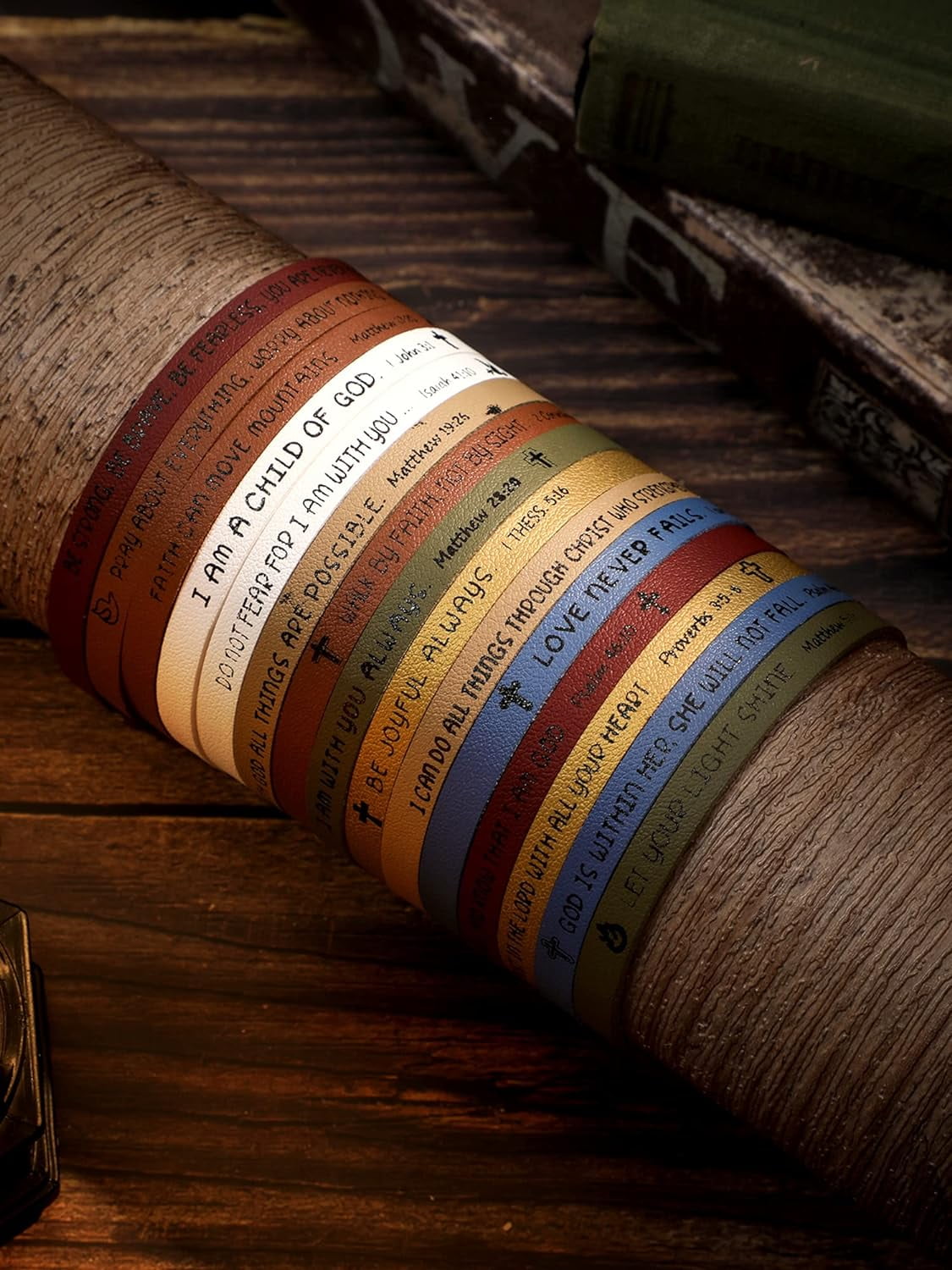 DASAW-15 Pcs Christian Bracelets for Women Men Inspirational Leather ...