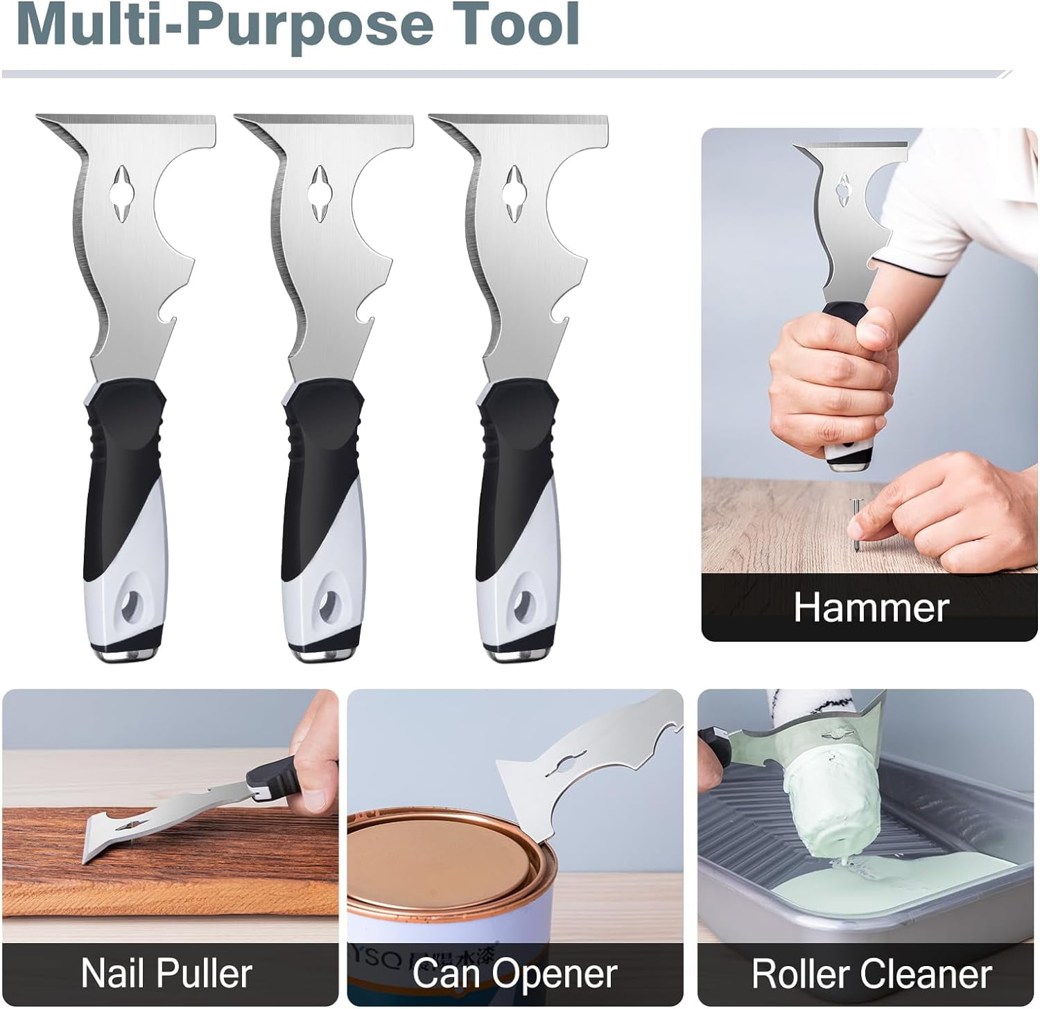 DASAW-2 Pack 10 in 1 Putty Knife - Multi Use Painters Tool, Taping ...