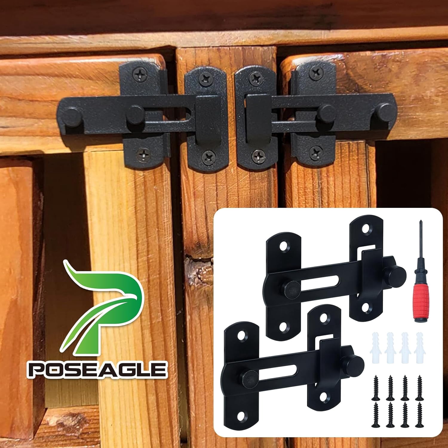 DASAW-2 Pack 180 Degree Flip Barn Door Lock Latch for Barn Door, Gate ...
