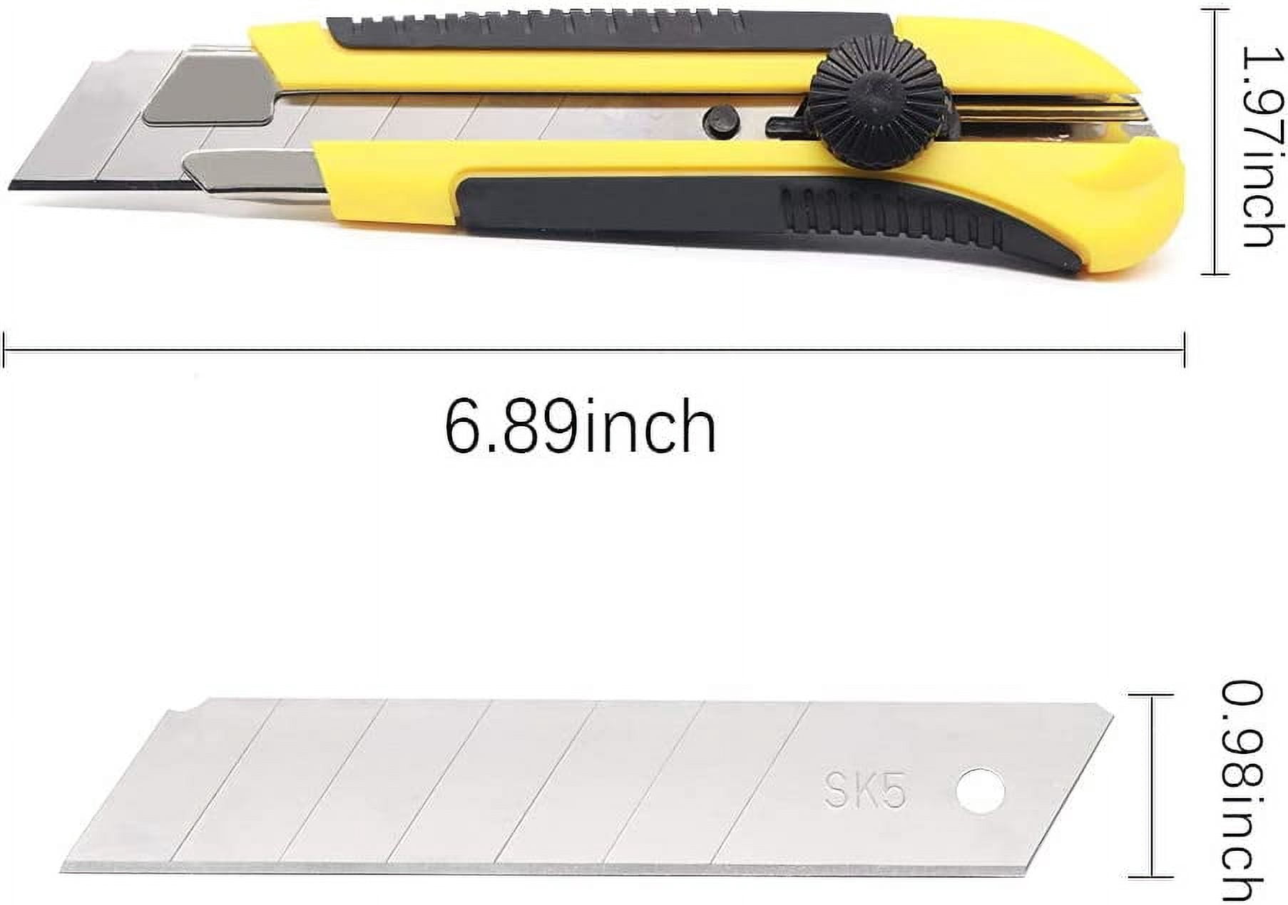 DASAW-25MM Heavy Duty Utility Knife, Box Cutter with 20pcs SK-5 Retract ...