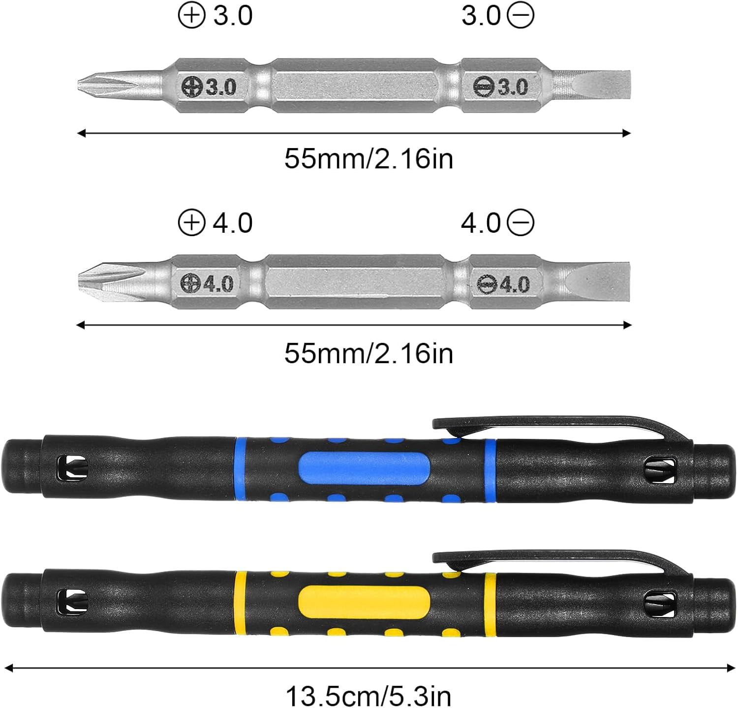 DASAW-2Pcs 4 In 1 Pocket Pen Screwdriver Multipurpose Portable ...
