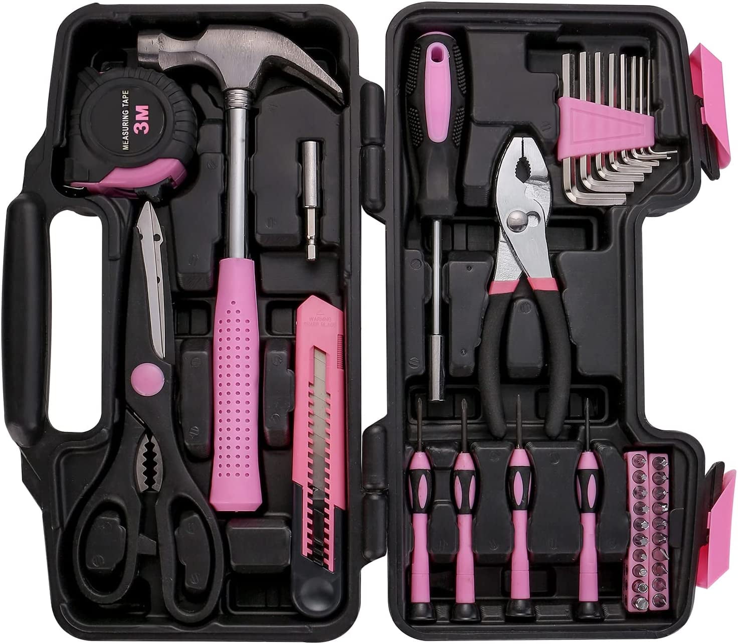 DASAW-39 Piece All Purpose Basic Household Pink Tool Kit for Women ...