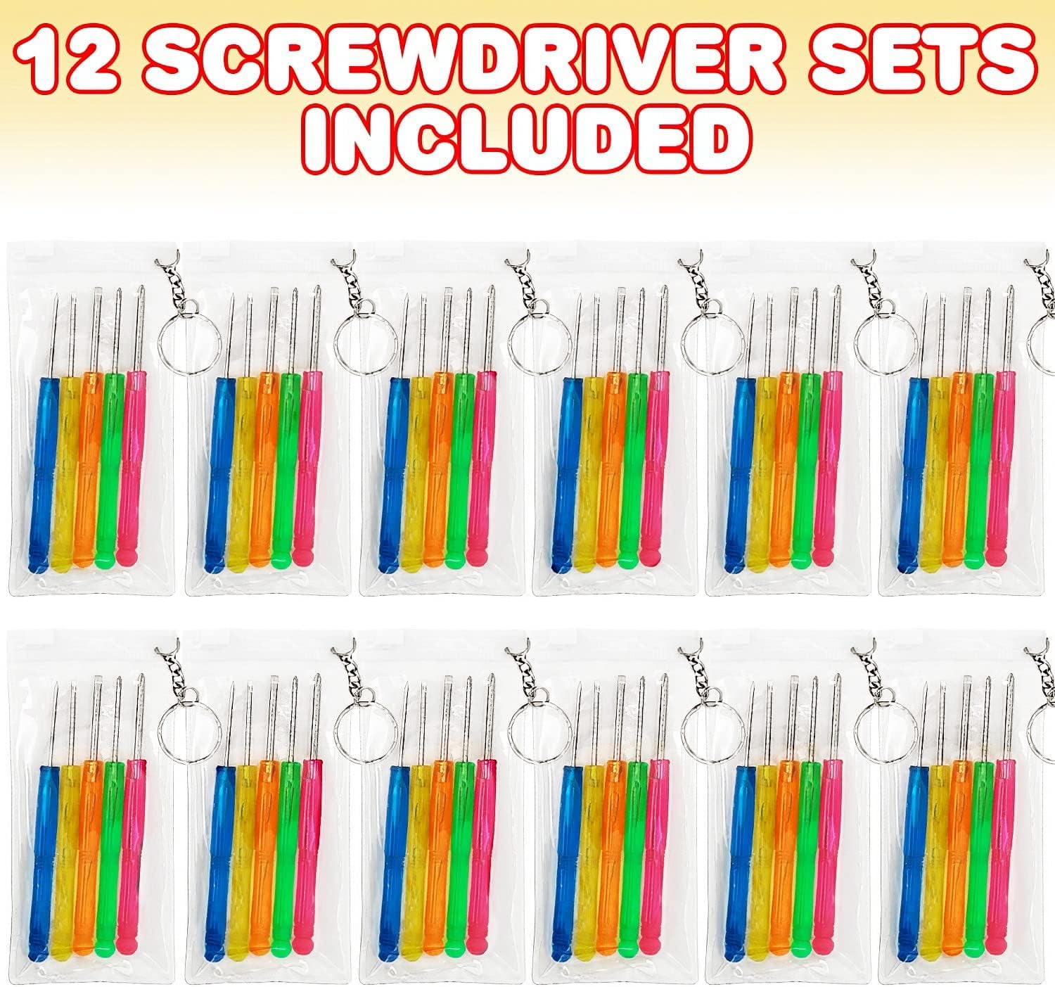 DASAW-5 PC Mini Screwdriver Keychain Set, Pack of 12, Set Includes 5 ...