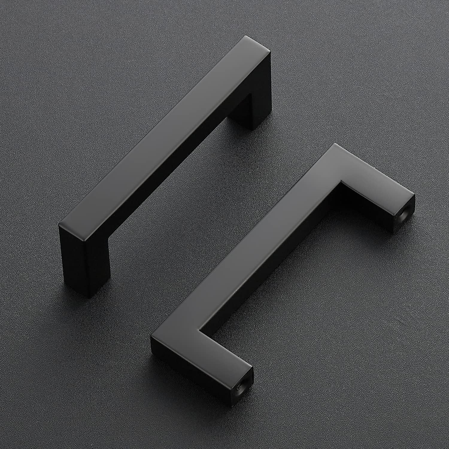 DASAW-5 Pack Black Cabinet Pulls 3-1/2 Inch Square Cabinet Handles ...