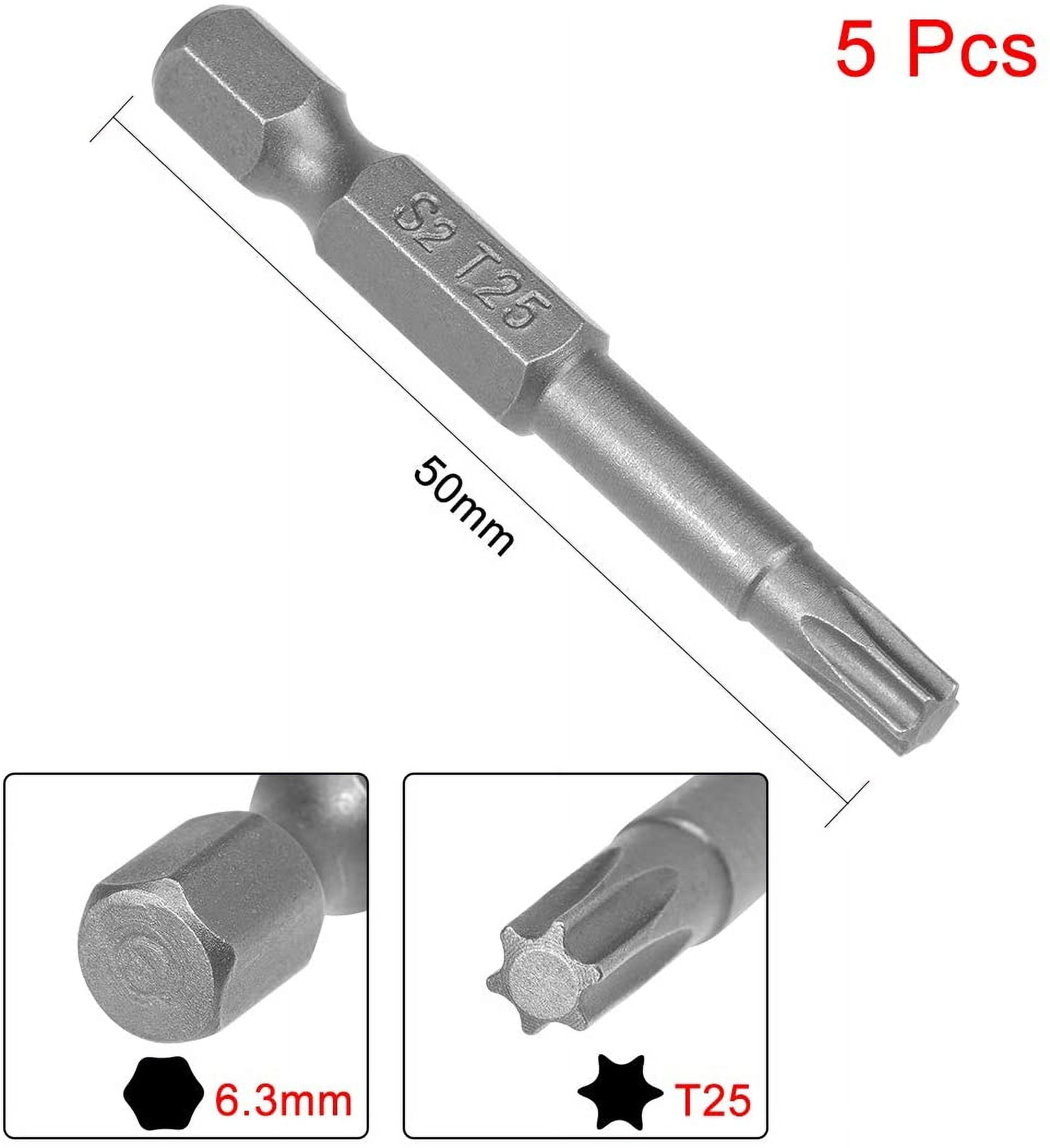 DASAW-5 Pcs T25 Magnetic Torx Screwdriver Bits, 1/4 Inch Hex Shank 2 ...