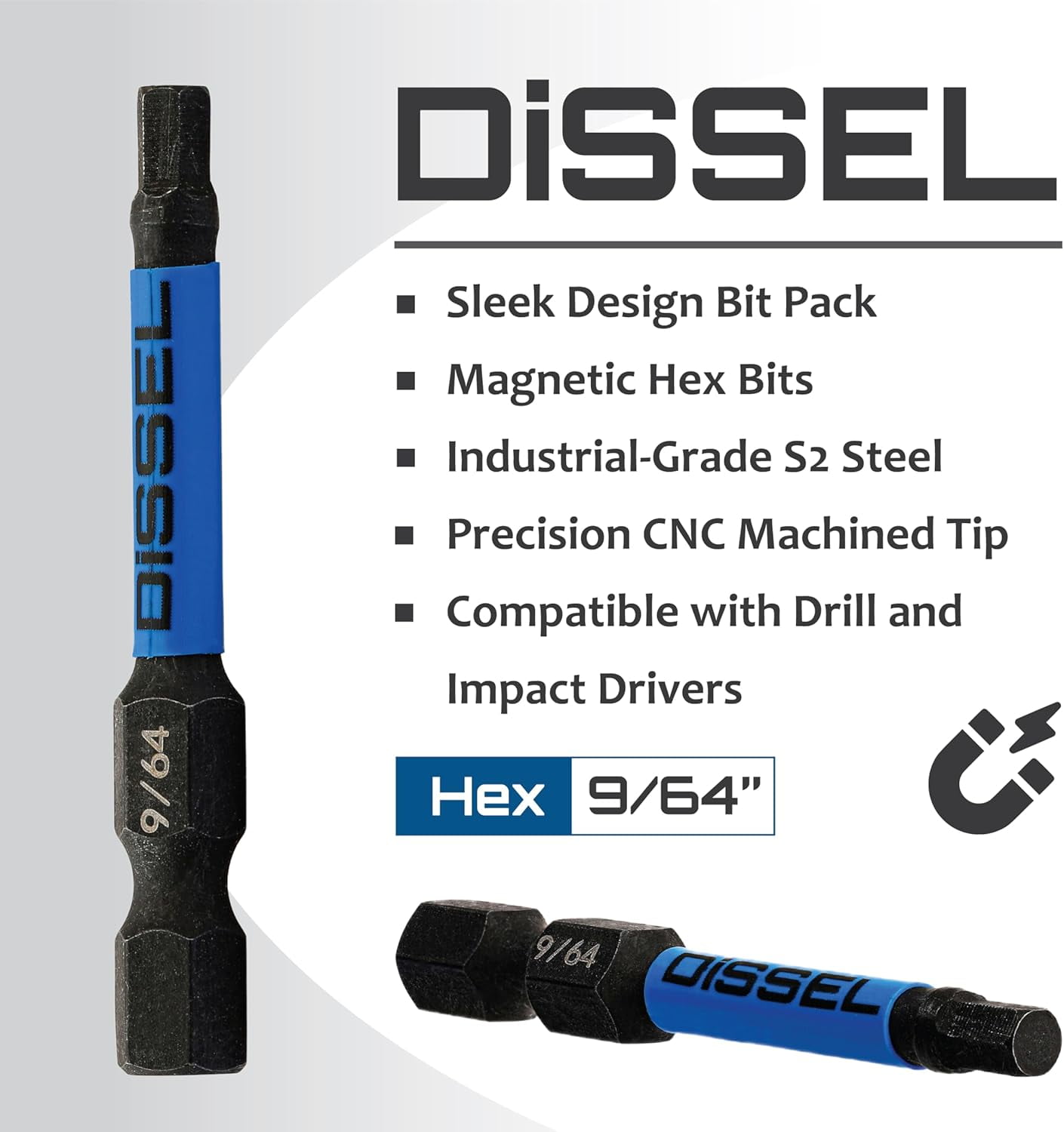 DASAW-9/64 Hex Bit Set - SAE Magnetic 9/64 Allen Wrench, Durable S2 ...