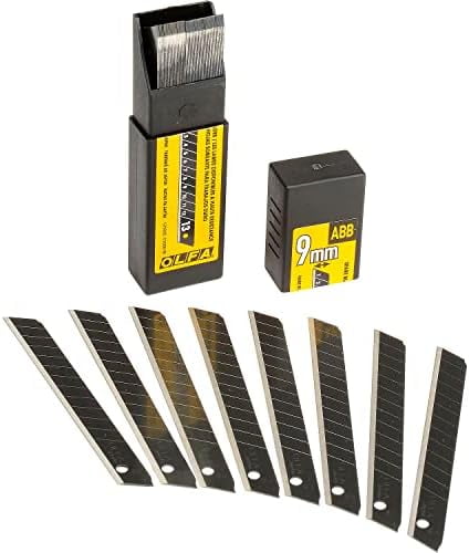 DASAW-9mm Snap Off Replacement Blades, 50 Blades (650 Segments) ABB-50B - Ultra-Sharp Black ...