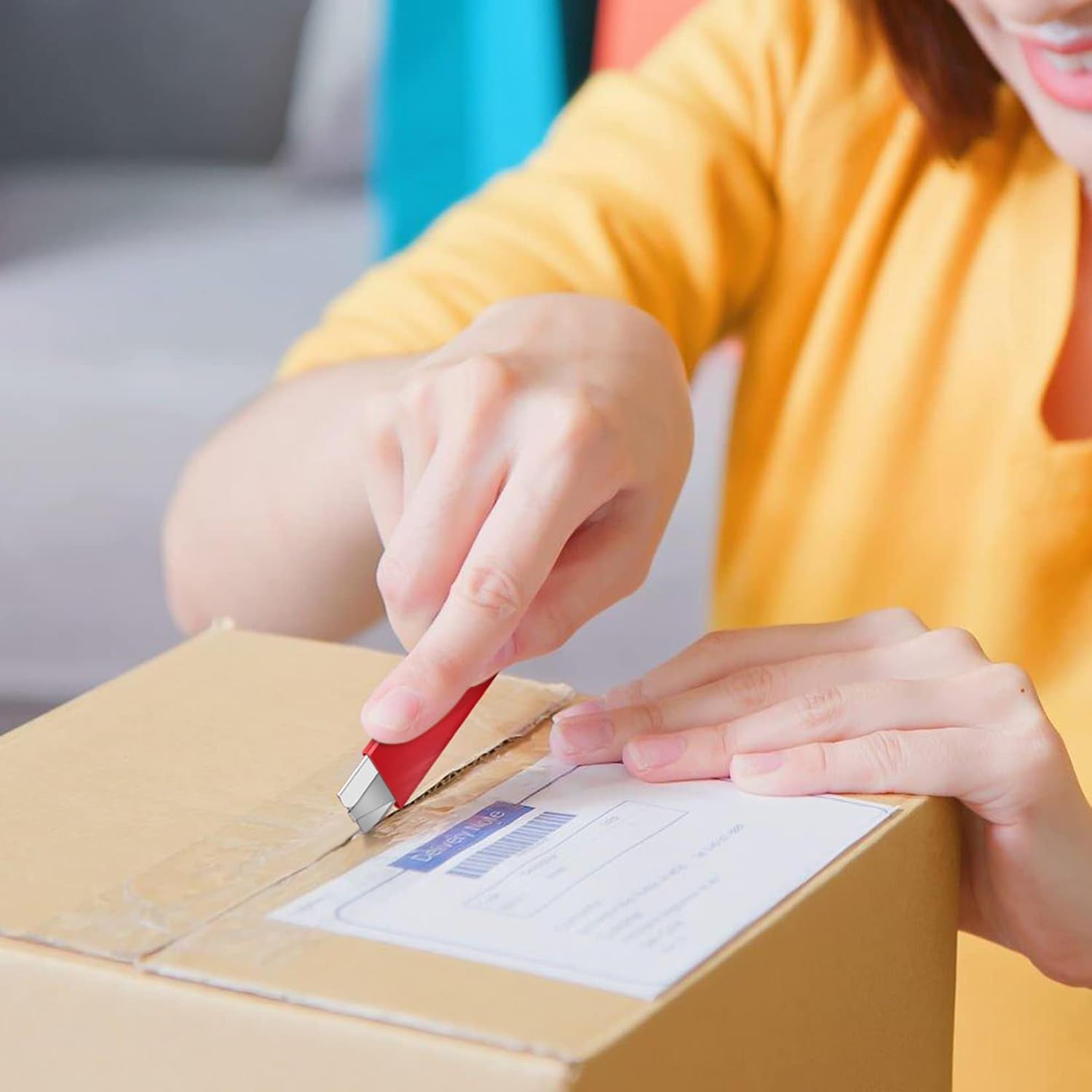 DASAW-Box Cutters, 4 Pack Small Box Cutter Retractable, Box Cutter ...