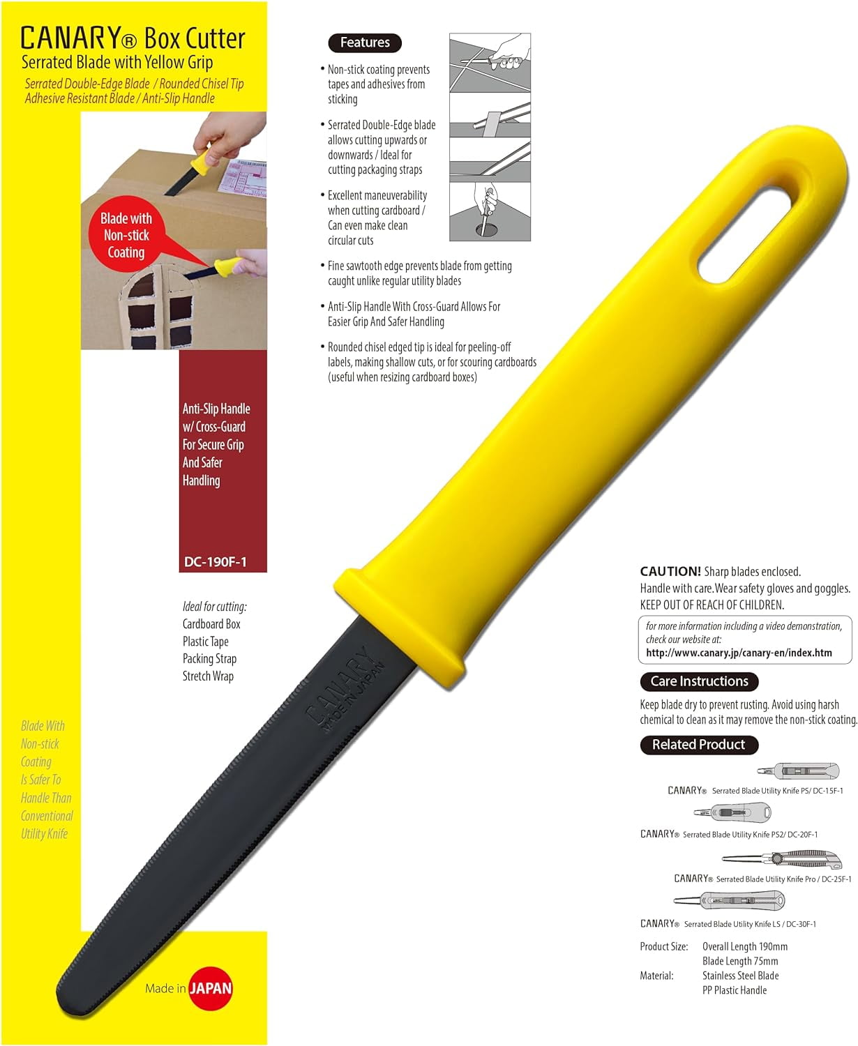 DASAW-Corrugated Cardboard Cutter Dan Chan 7.5", Safety Box Cutter ...